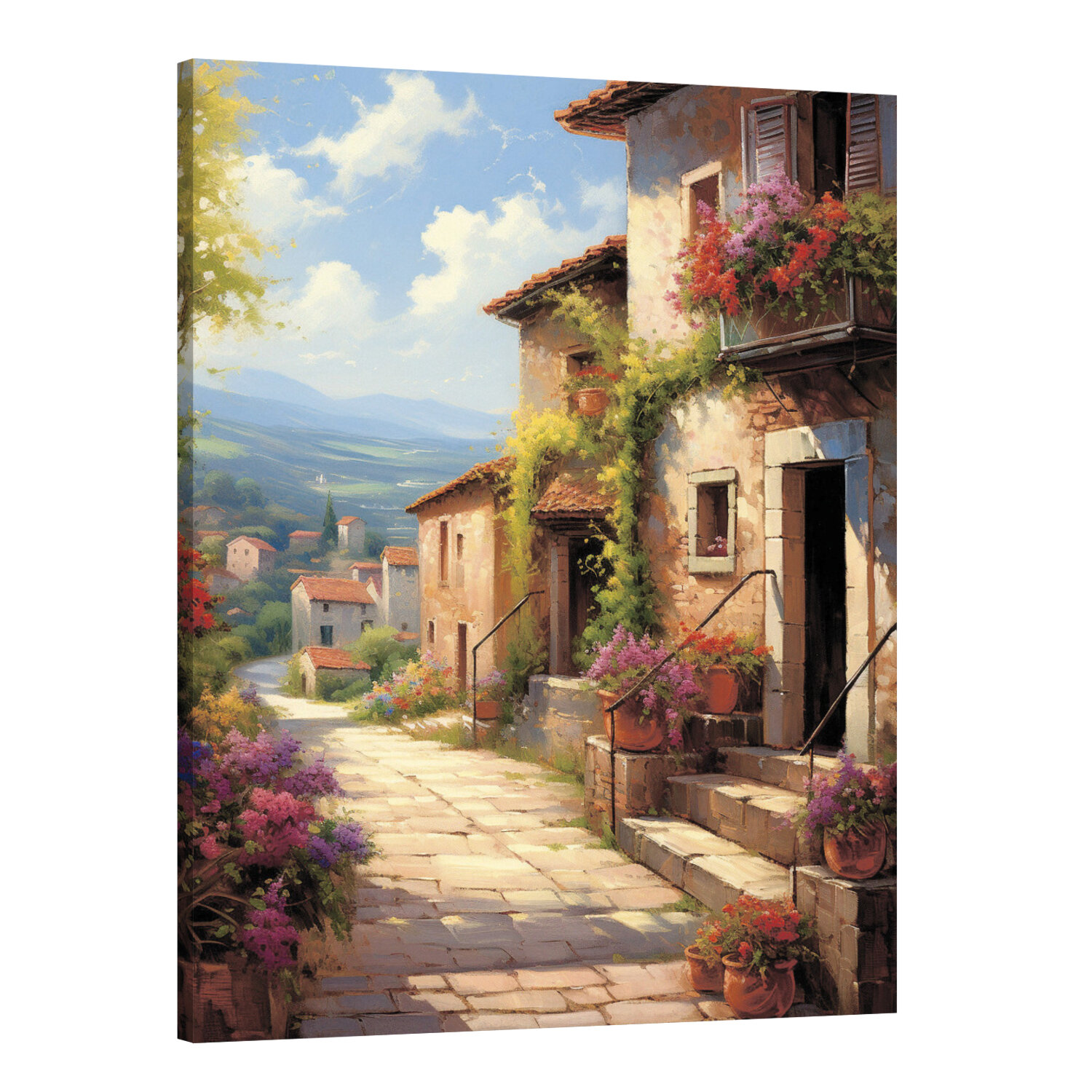 Интерьерная картина 50х70 "Деревня в стиле винтаж"