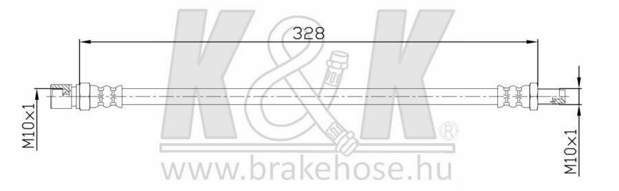 K&K FT0155 Шланг тормозной TOYOTA Hiace I. Box (H10) 2.2 D 01.79-03.83