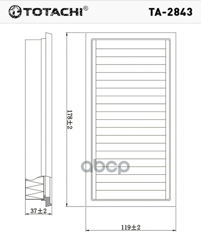 Фильтр TOTACHI TA-2843 A-1031 17801-21060 C 17 008 TOTACHI арт. TA-2843