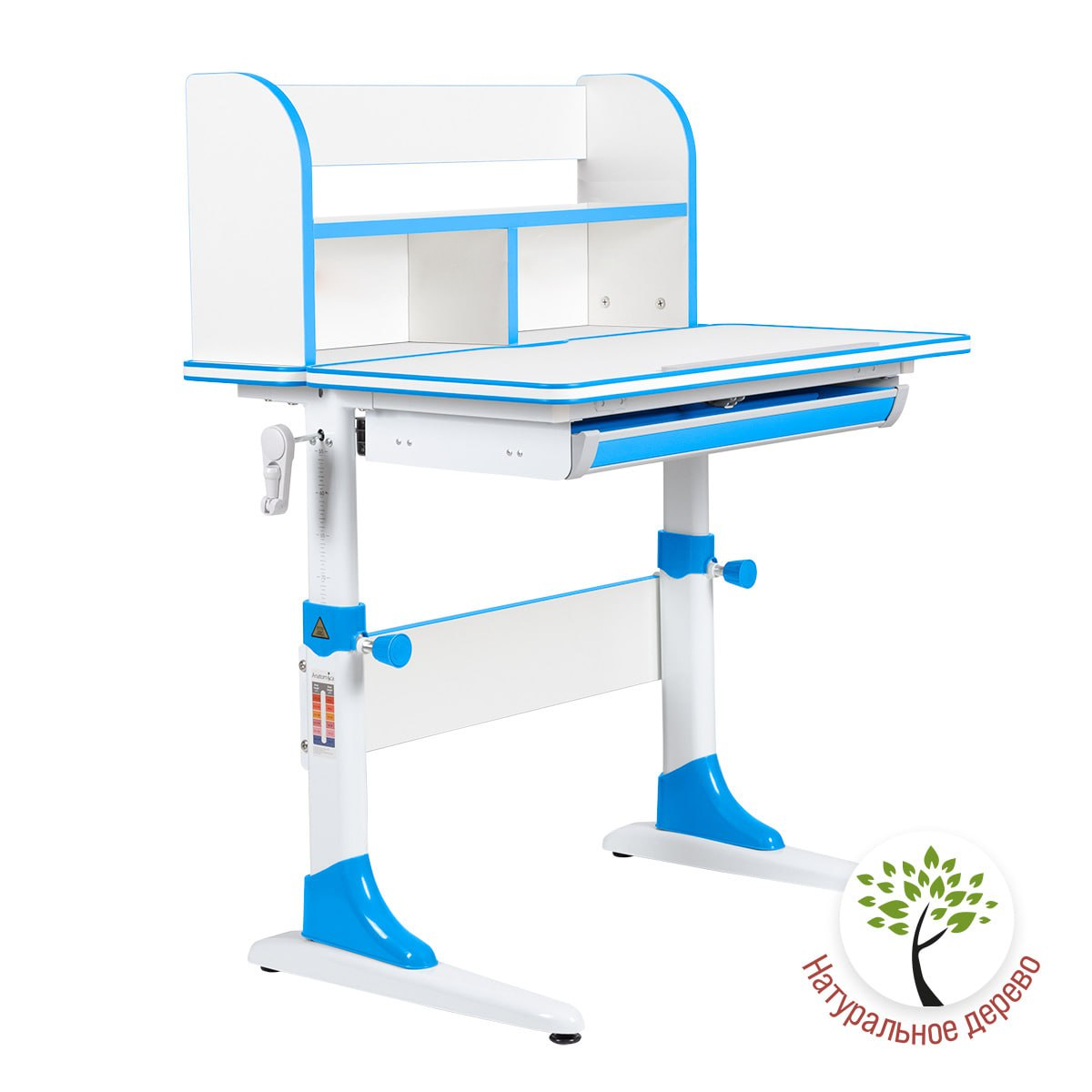 Растущая парта Anatomica Study-80 Lux белый\голубой