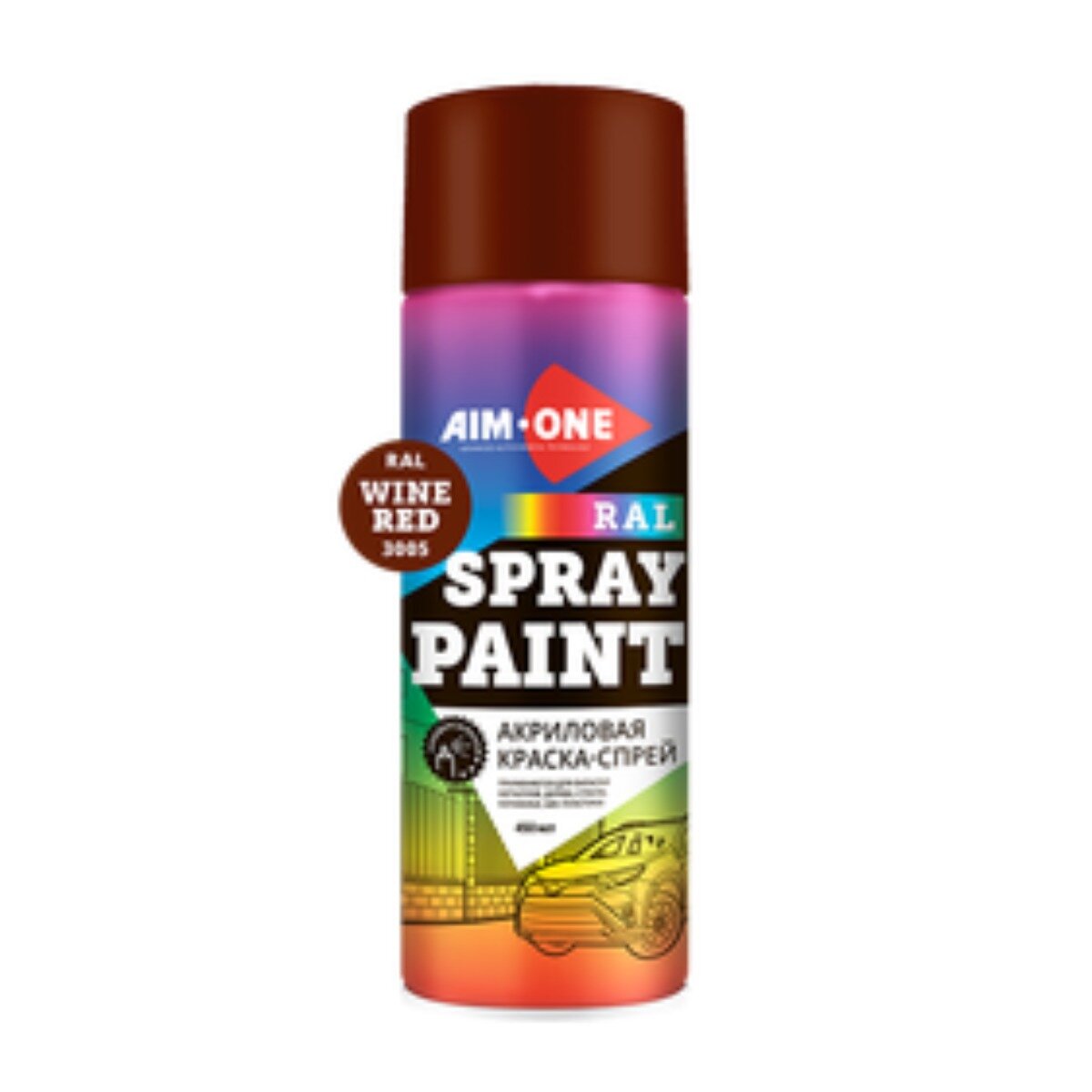 Aim-One Краска-спрей RAL-3011. Коричнево-красная