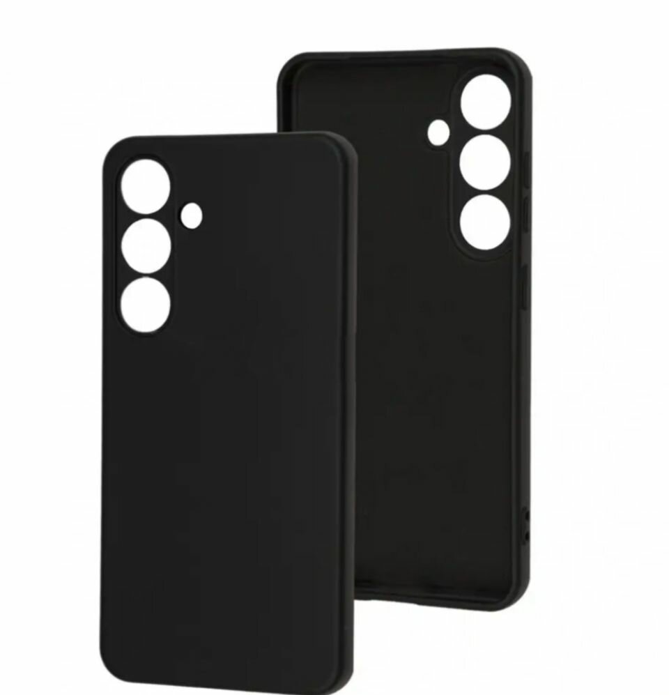 Samsung Galaxy S24, s25 чёрный матовый чехол бампер для самсунг гелакси с24, с25 накладка