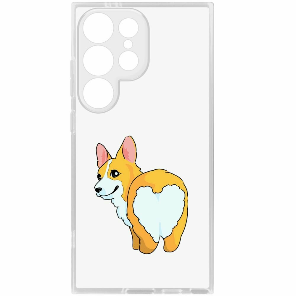 Чехол-накладка Krutoff Clear Case Рисованный корги вид 2 для Samsung Galaxy S24 Ultra
