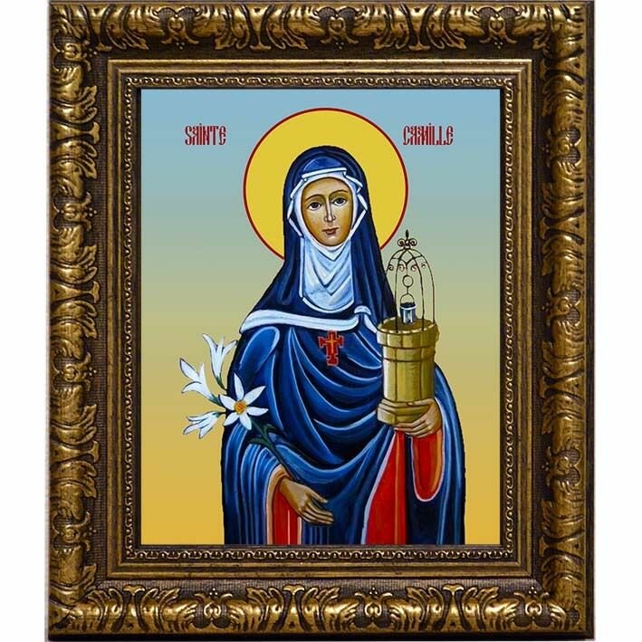 Святая Камилла. Икона на холсте. (17 х 21 см / В раме)