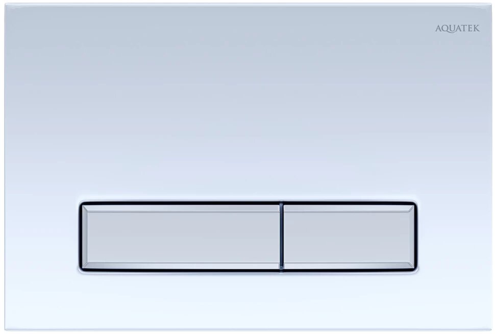 Кнопка смыва Aquatek Slim KDI-0000022 для инсталляции, белый глянец/никель
