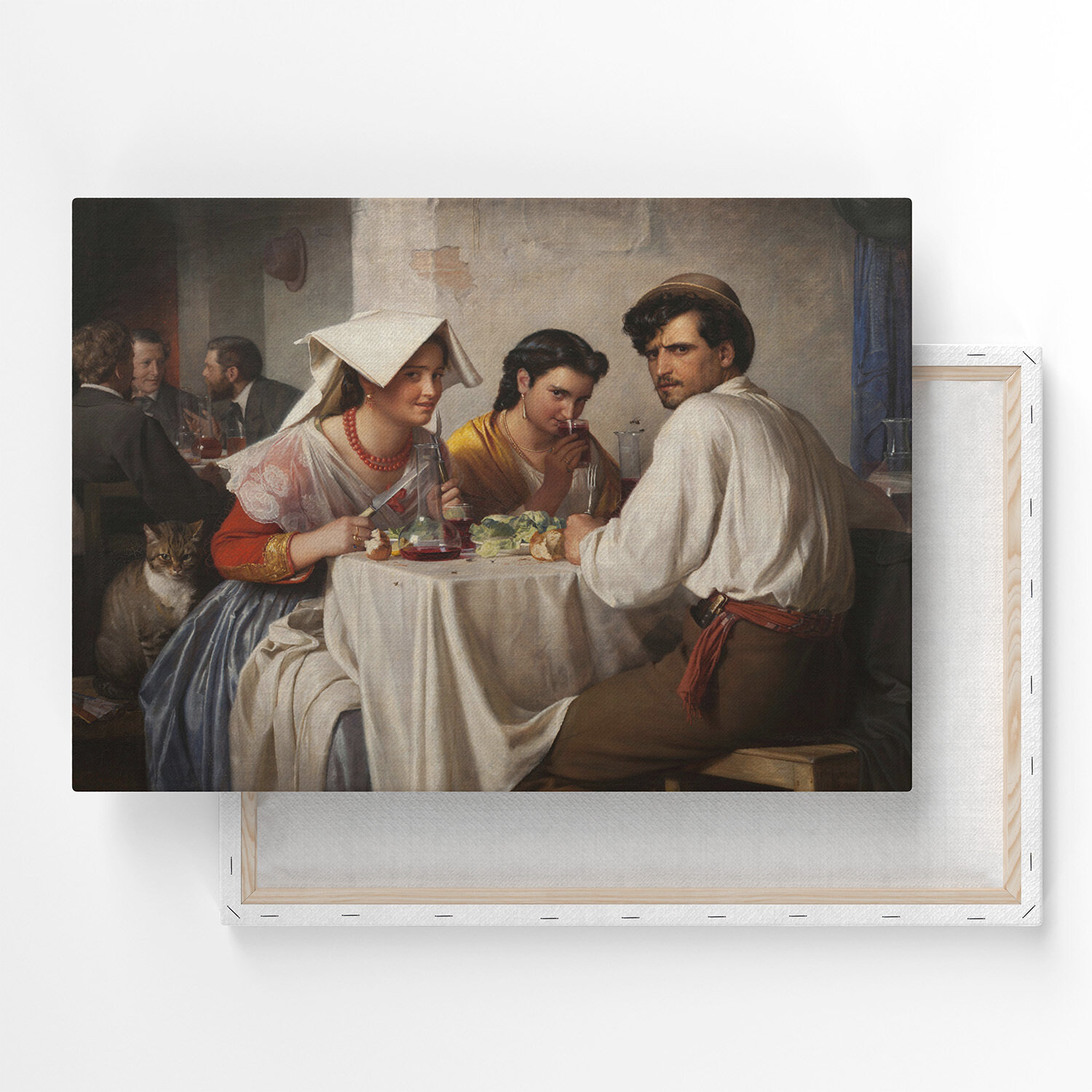 Картина на холсте, репродукция / Карл Генрих Блох - In a Roman Osteria / Размер 80 x 106 см