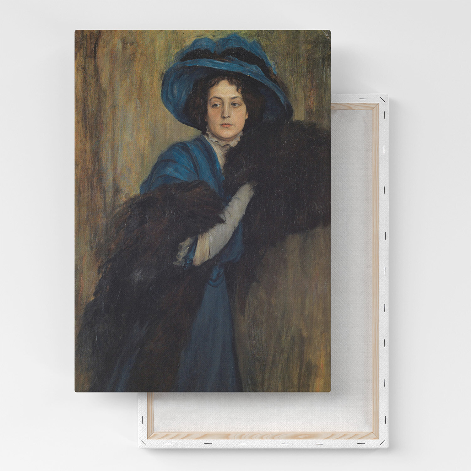 Картина на холсте, репродукция / Раймундо Мадрасо - Portrait of a Lady in Blue / Размер 60 x 80 см