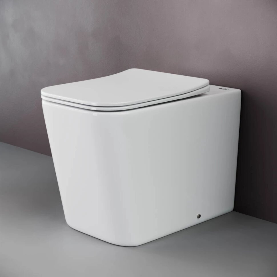 Приставной безободковый унитаз с сиденьем микролифт Ceramica Nova Cubic CN1809