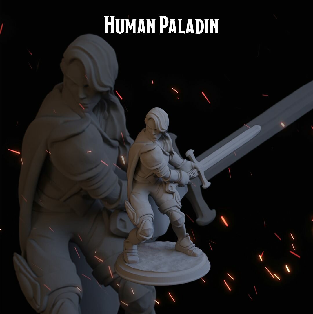 Миниатюра для ДнД Паладин человек женщина 41мм для ДнД, DnD, НРИ