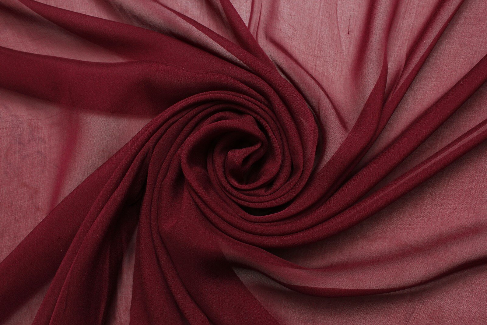 Ткань Шёлковый шифон тёмно-вишнёвый, ш134см, 0,5 м