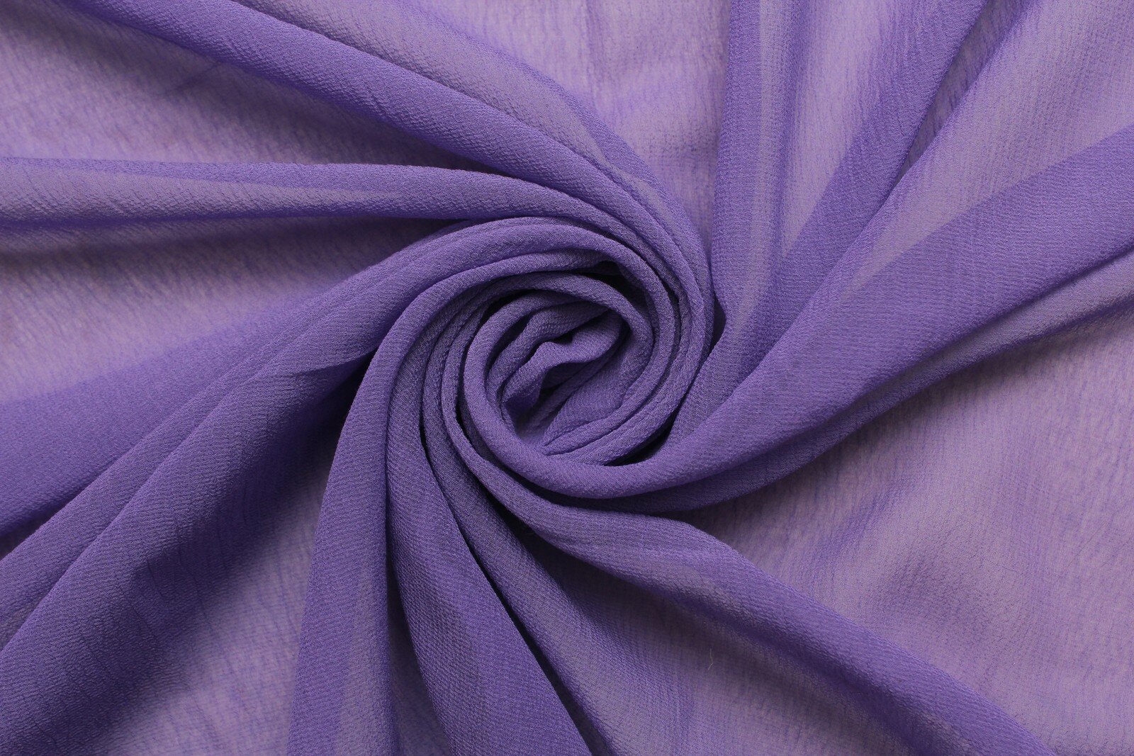 Ткань Шёлковый креп-жоржет-креш сочного сиреневого цвета, ш116см, 0,5 м