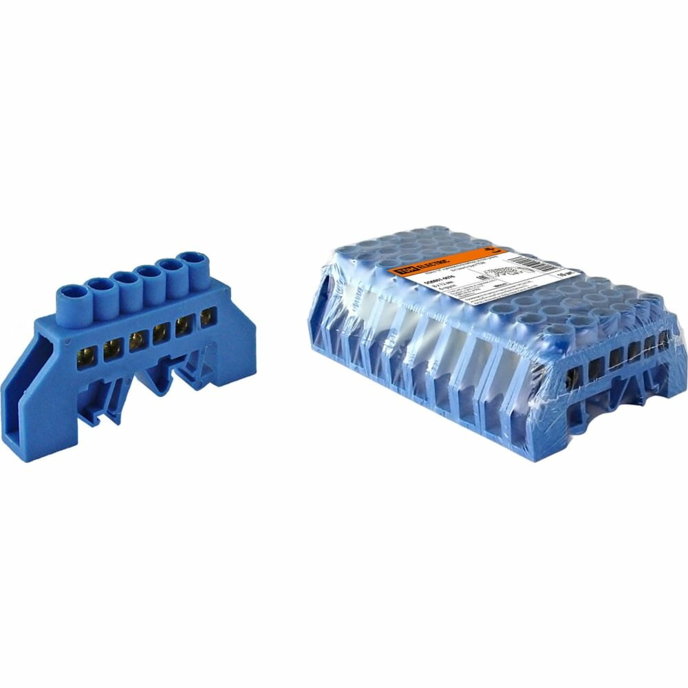 Шина TDM ELECTRIC "N" нулевая, в изоляторе, на DIN-рейку, 8x12мм, 6 групп,