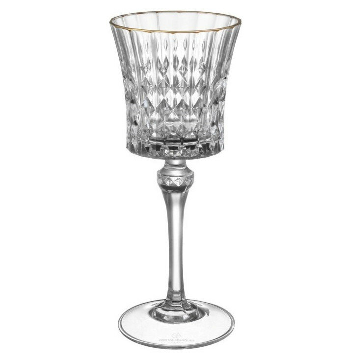 Бокал для белого вина 190 мл 1 шт Cristal d’Arques "Даймонд /Золотой ободок" / 307956
