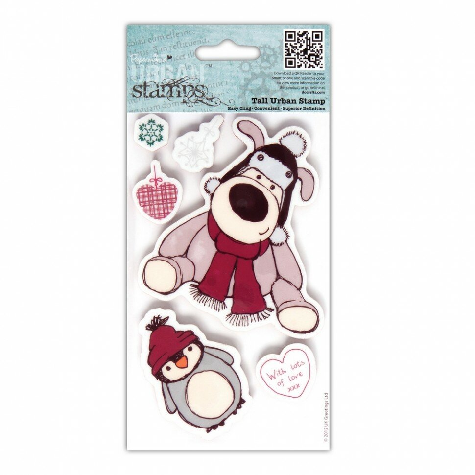 Docrafts BOF907107 Набор штампов "Буфл и Пингвин" Boofle Christmas, Пенорезина