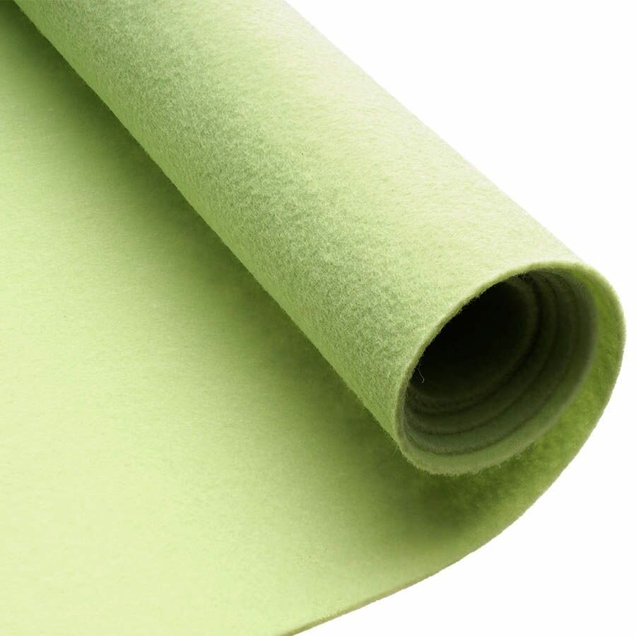 Фетр однотонный твердый 2 мм в рулоне 100 х 100 см, светло-салатовый С59, плотность 280 г/м2