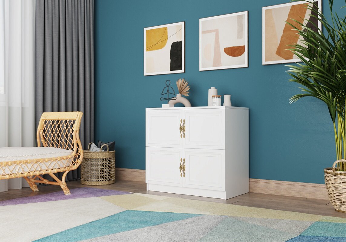 Комод МебельЛэнд24 Карлос - 018 Белый 80x45x75