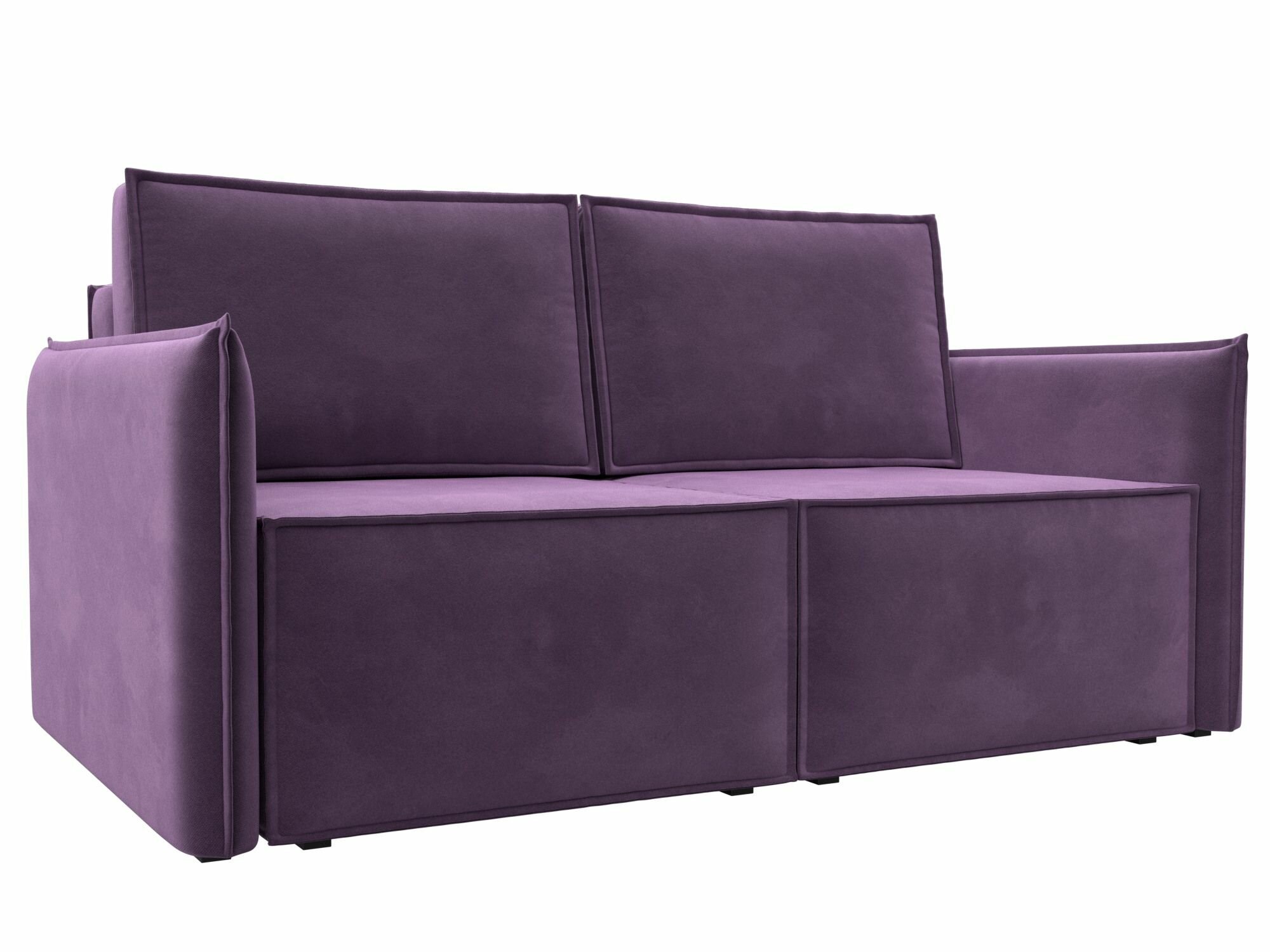 Диван прямой Либерти мини, микровельвет, механизм раскладушка, Сиреневый, 159x108x94см. Хит Диванов
