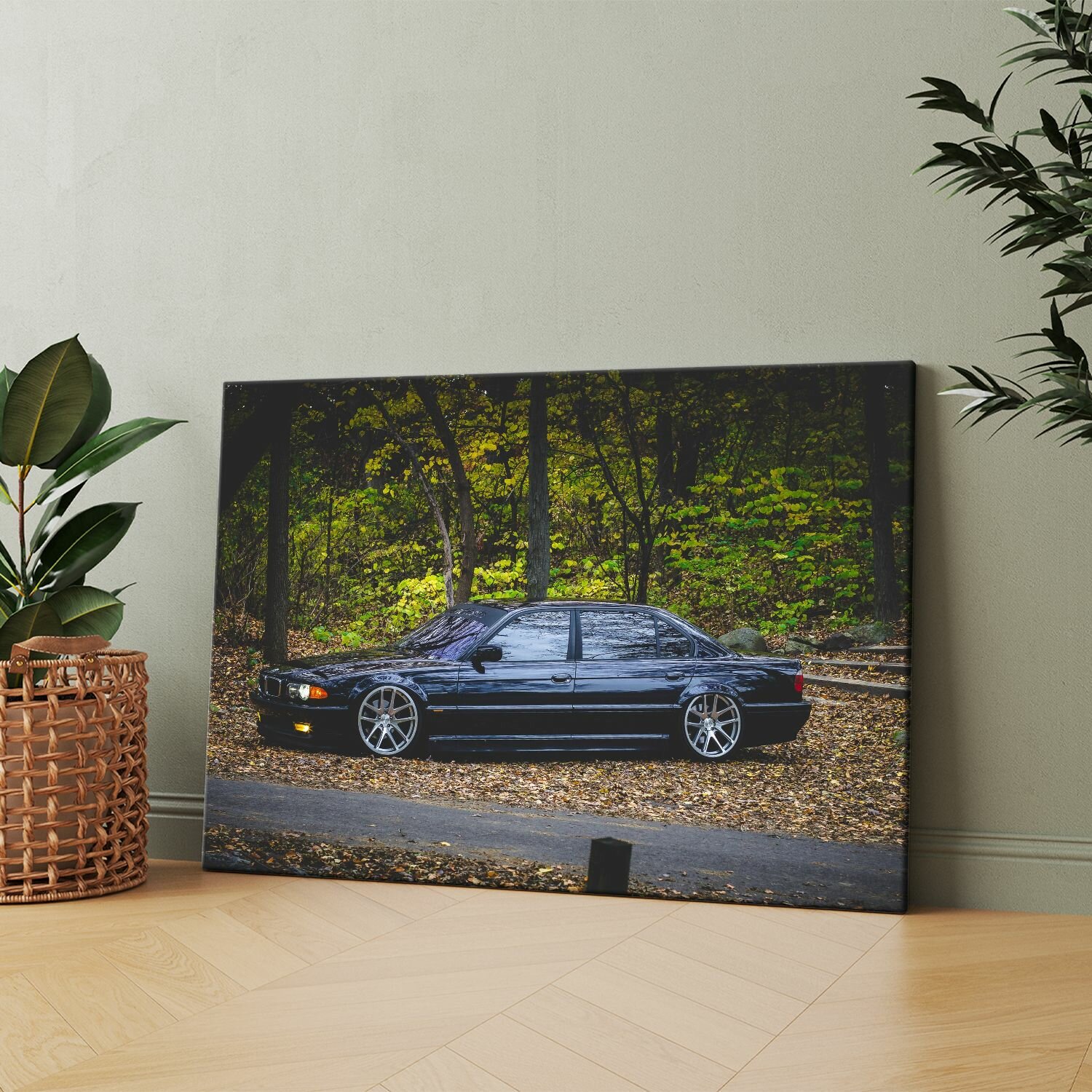 Картина на холсте (Bmw E38 стенс, Бумер, 7er III (E38) рестайлинг) 20x30 см. Интерьерная, на стену.