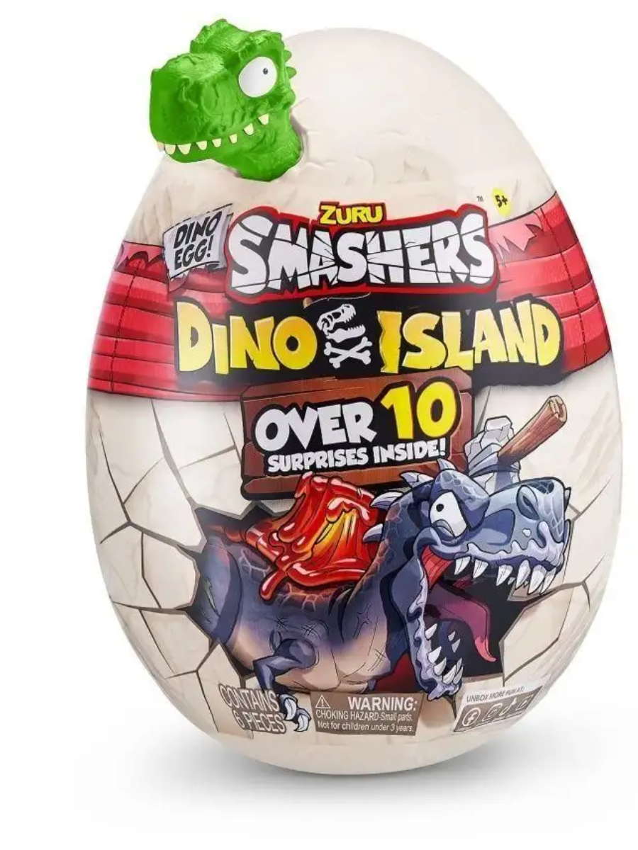 Zuru Smashers Dino Island 10 сюрпризов 18 см 7486 Динозавр зеленый