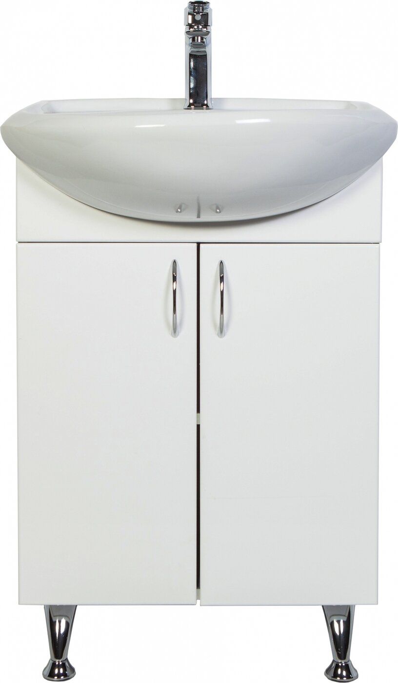 Orange Роса Ro-50TUW+RA напольная тумба с раковиной, белый глянец