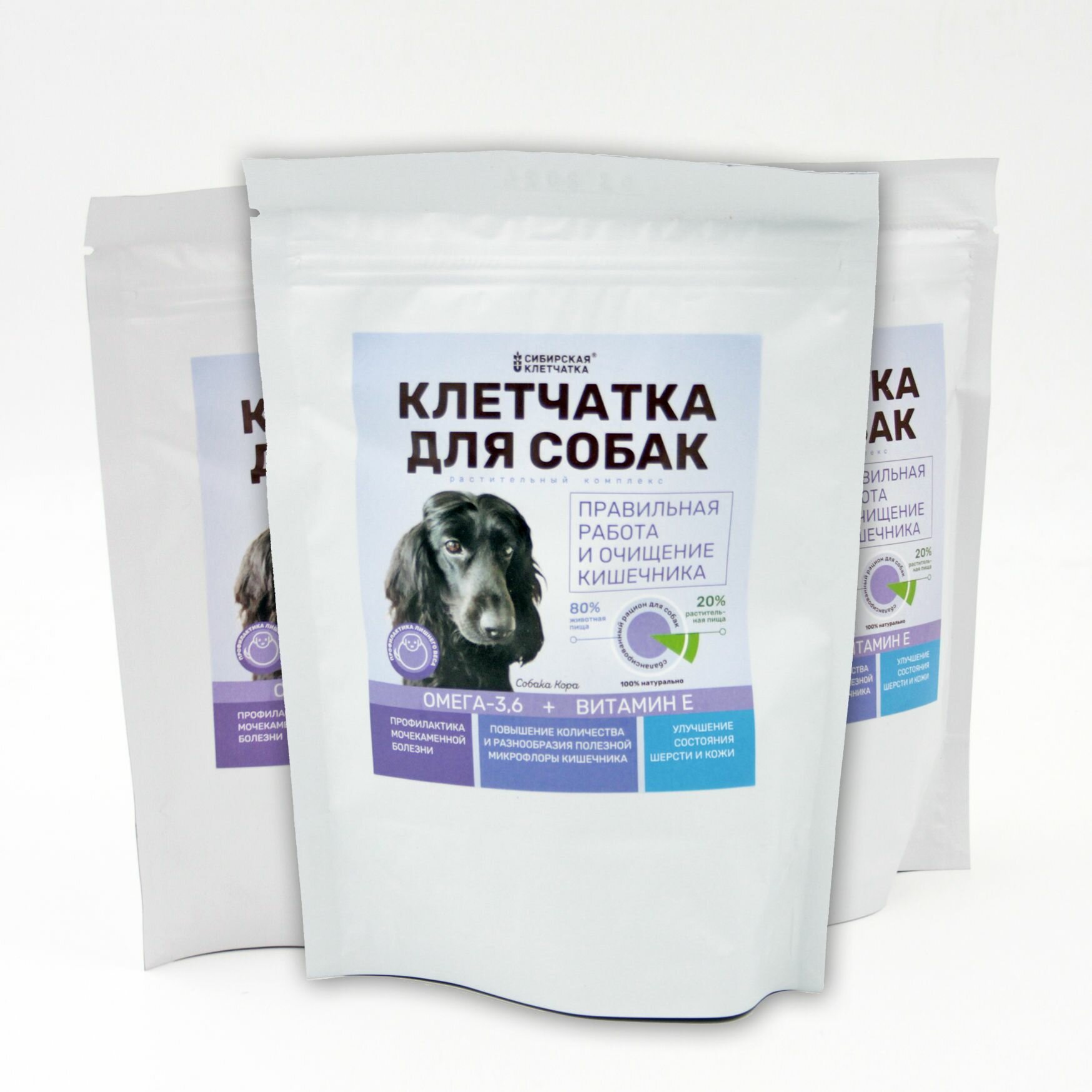 Клетчатка для собак "Кора" 3 шт. по 150 г