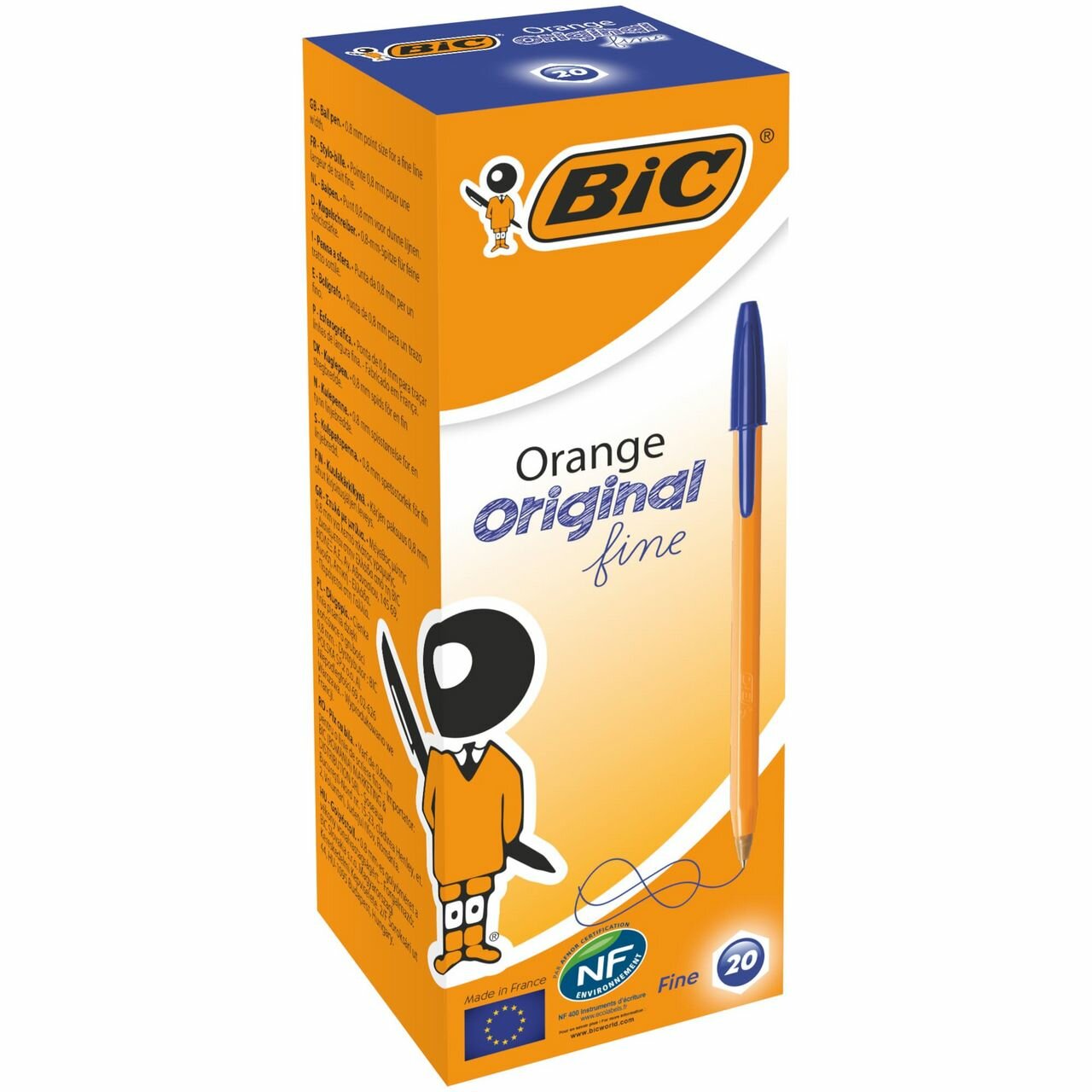 Ручки шариковые BIC Orange Fine синие, 20 шт x 3 упаковки