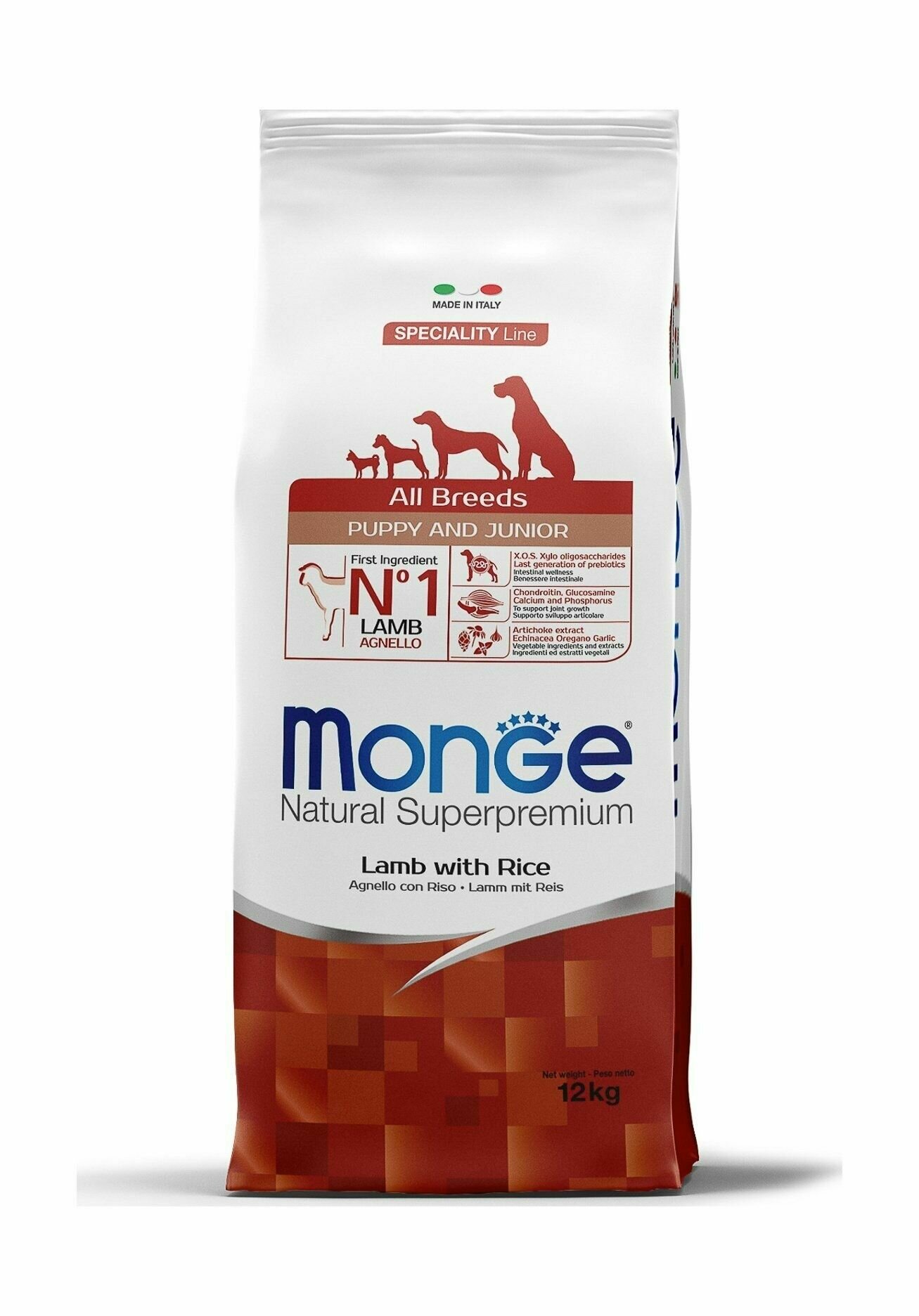 Monge Dog Speciality Puppy&Junior - Корм для щенков всех пород ягненок с рисом и картофелем (12 кг)