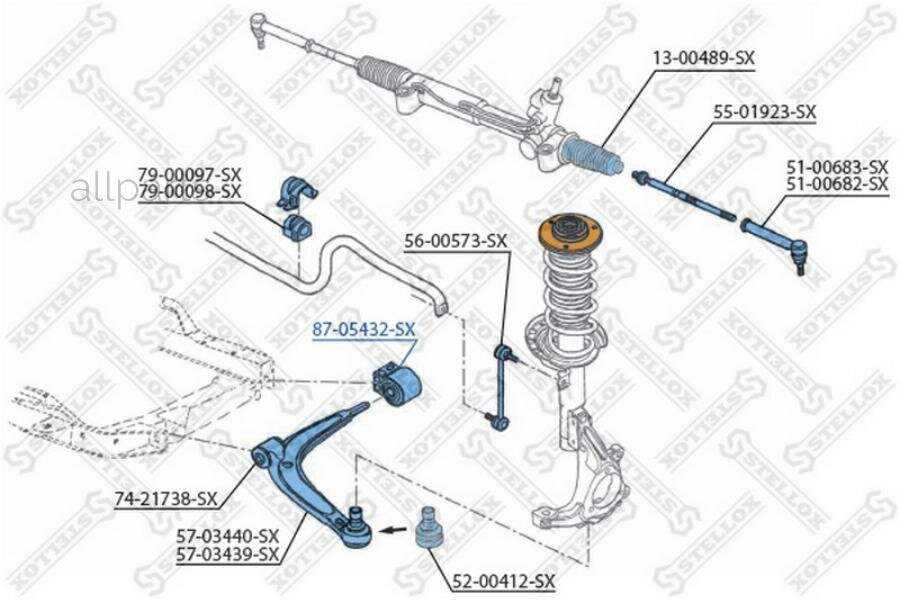 STELLOX 8705432SX сайлентблок рычага зад!\ Opel Signum/Vectra С 02>