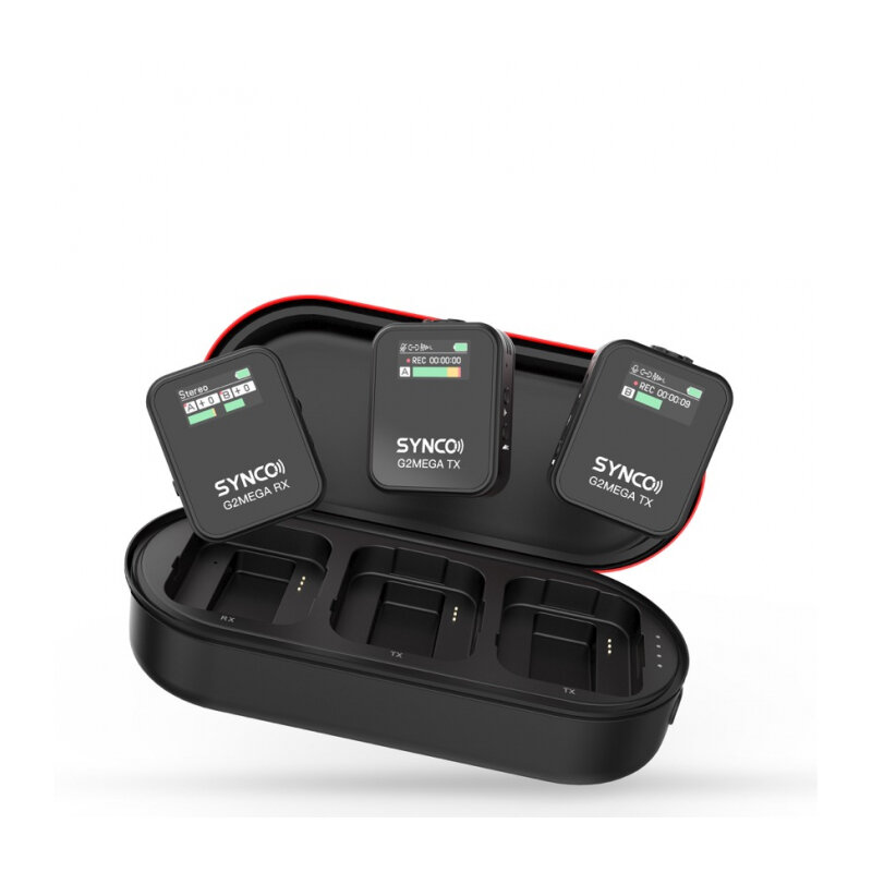 Synco G2A2 MEGA беспроводная микрофонная система 2,4 ГГц (2 передатчика с памятью, кейс-зарядка)