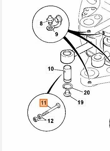 Болт крепления пальца штока г/ц поворота задней стрелы 1315/3527Z Aries