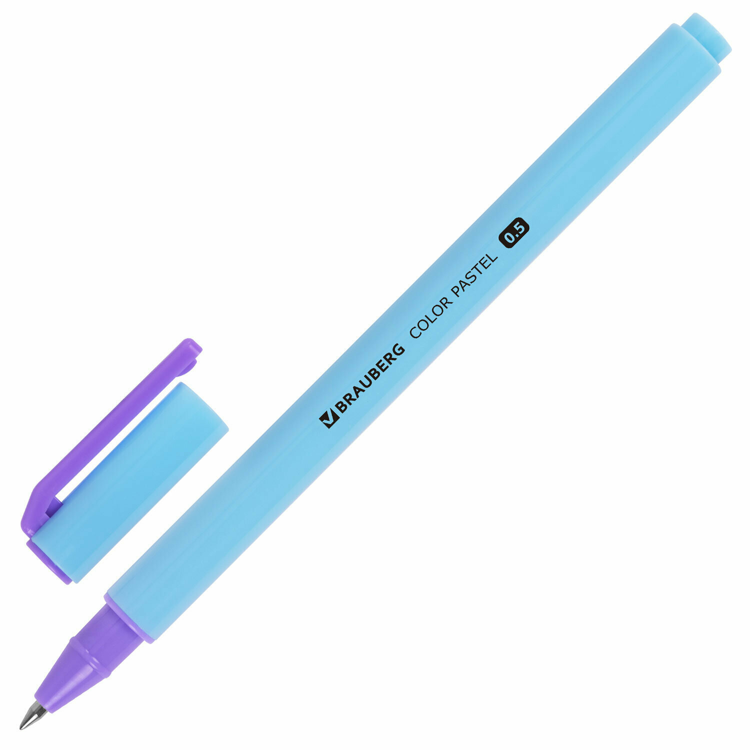Упаковка 48 шт. Ручка гелевая BRAUBERG "COLOR PASTEL", синяя, корпус ассорти, узел 0,5, линия 0,35 мм, 144121