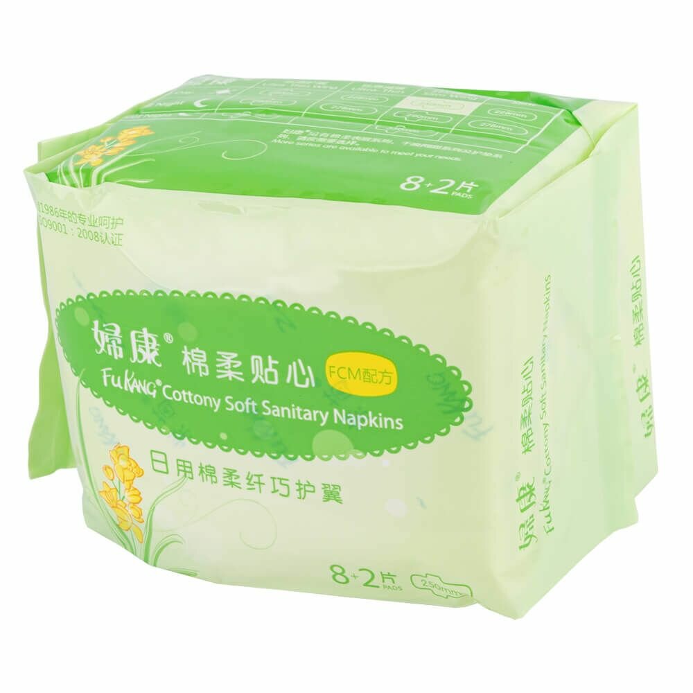 Лечебные прокладки на критические дни с крылышками FuKang, 10 шт