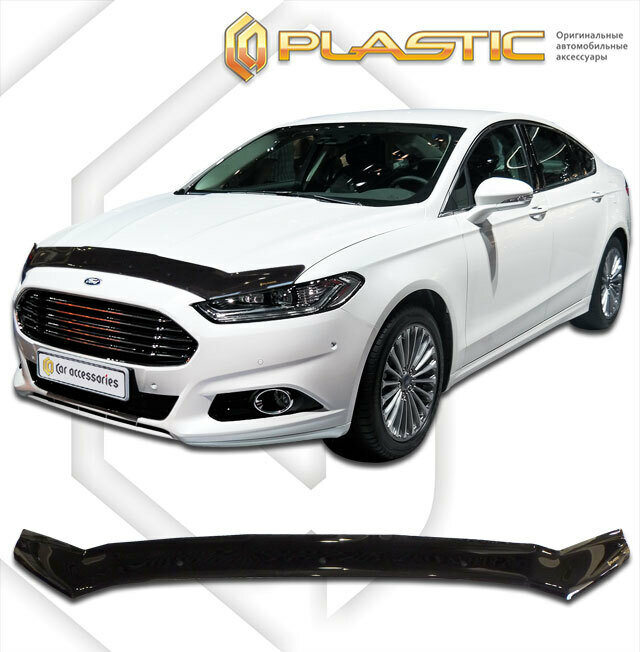 Дефлектор капота Ford Mondeo 2015 н. в. Черный глянцевый СА Пластик