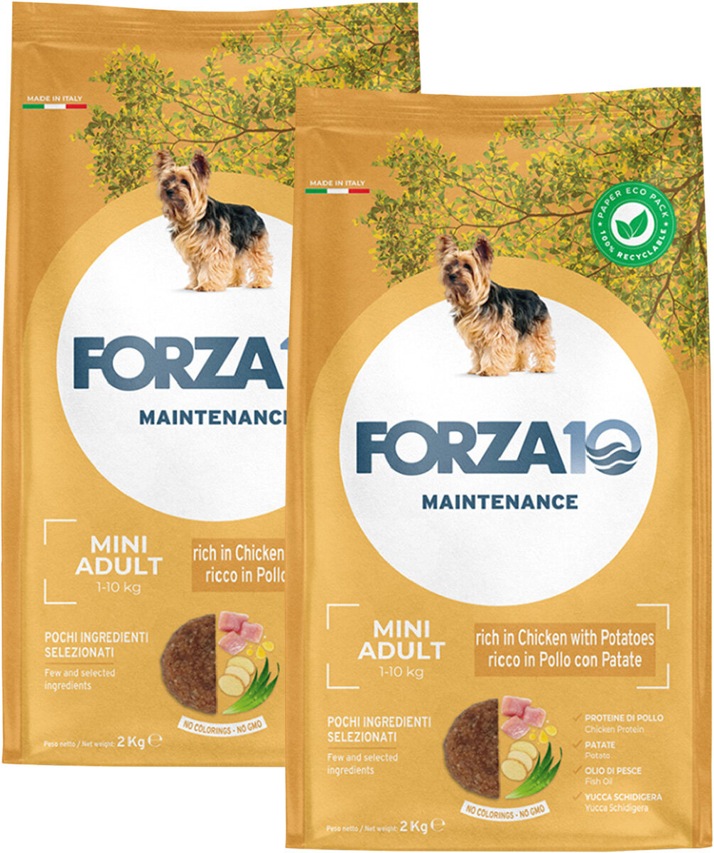 FORZA10 DOG MAINTENANCE ADULT MINI для взрослых собак маленьких пород с курицей и картофелем (2 + 2 кг)