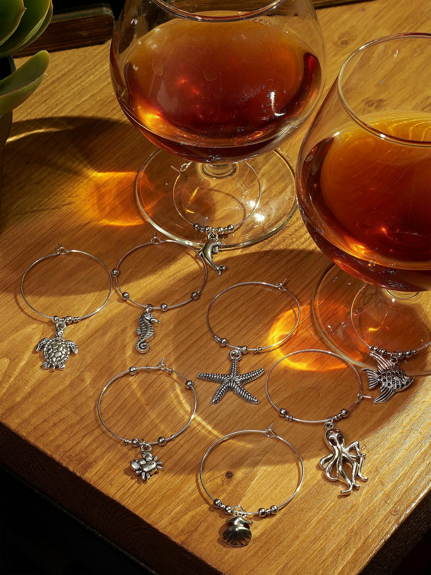 Подвески/ Маркеры на бокалы "Морское приключение", 8 шт./ Кольца для салфеток / Индикаторы бокалов