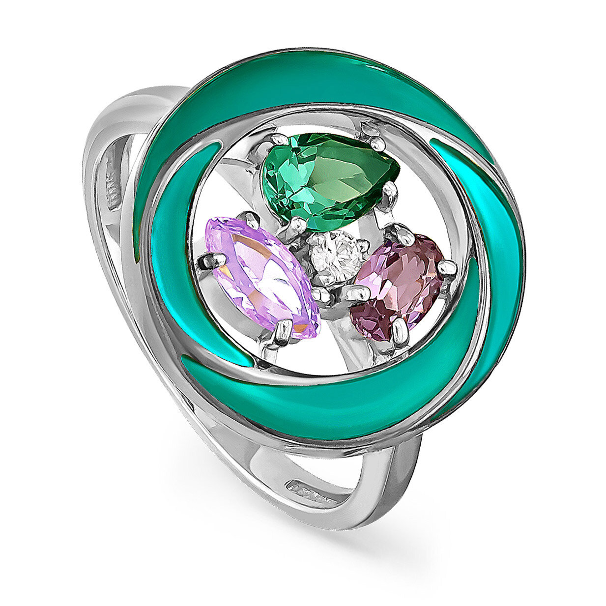 Кольцо, серебро, 925 проба, ситалл