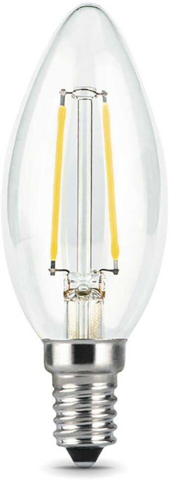 Лампа филам. Gauss 9Вт цок: E14 свеча 220B 2700K св. свеч. бел. теп. C37 (упак:10шт) (103801109)