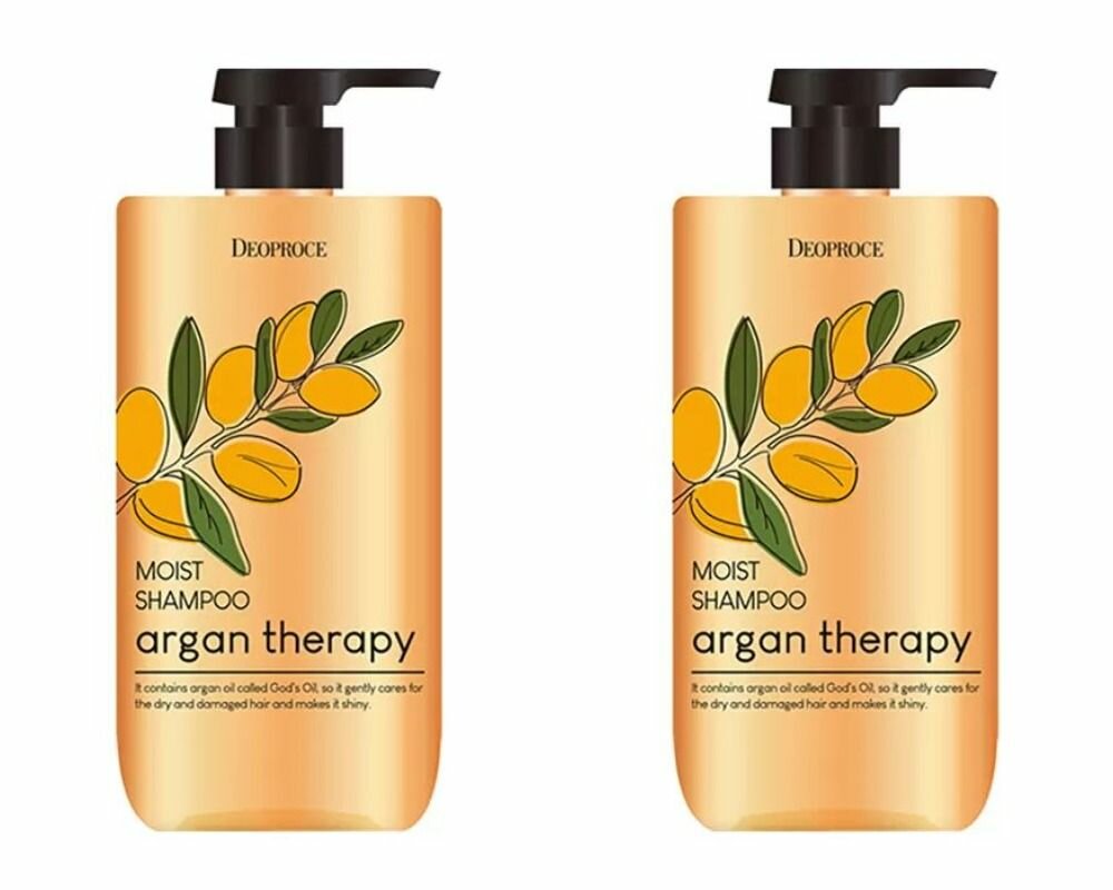 DEOPROCE Шампунь для волос с аргановым маслом DEOPROCE ARGAN THERAPY MOIST SHAMPOO, 1000 мл, 2 шт