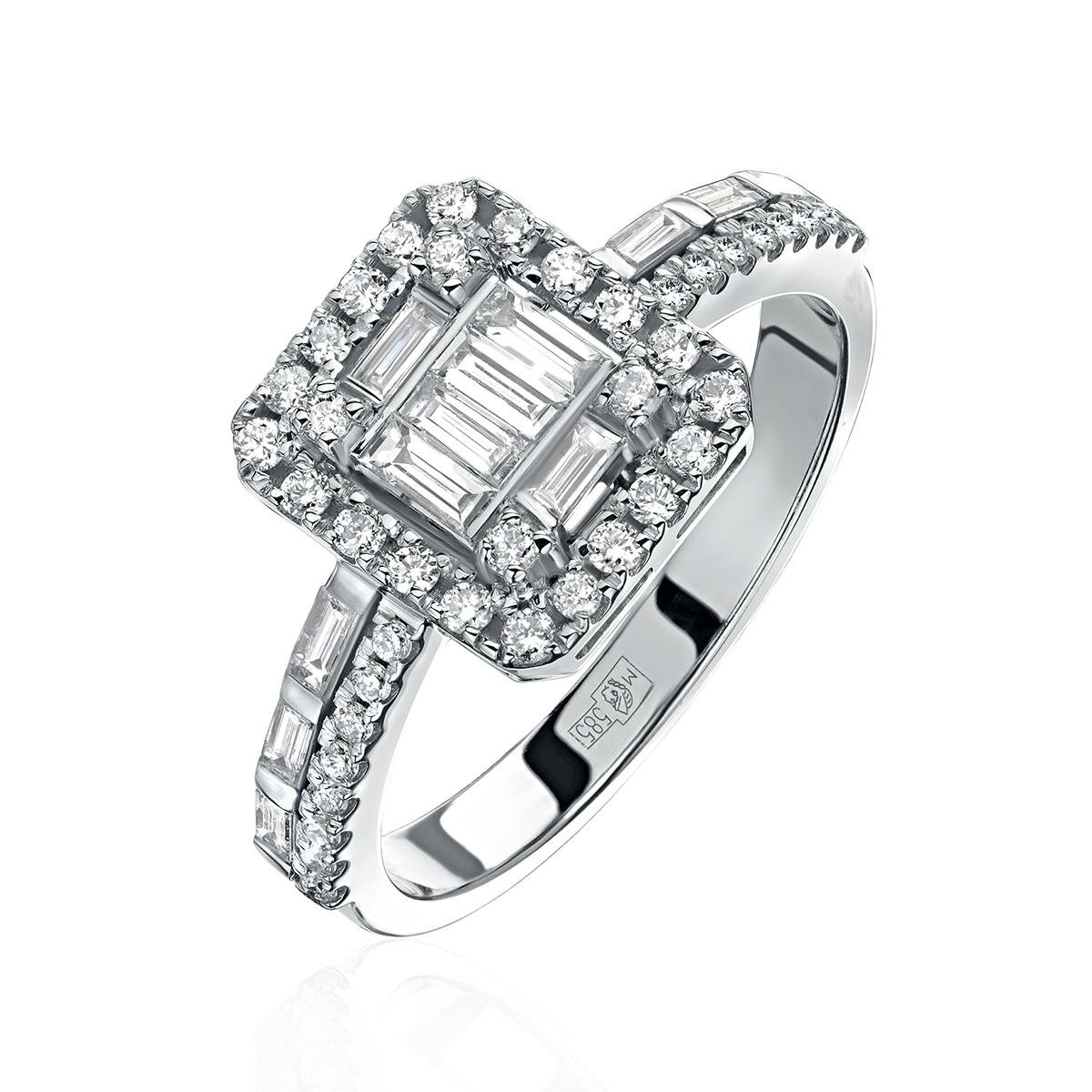 Кольцо, белое золото, 585 проба, бриллиант