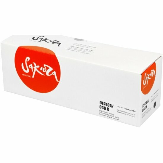 Картридж Sakura Printing Sakura CF410A/046BK для HP, Canon LJ M452nw/M452dn/M477fnw/M477fdw/M477fdn/M377dw/iSENSYSLBP653Cdw/LBP654Cx/MF732Cdw/MF734Cdw/MF735Cx, черный, 2200 к.