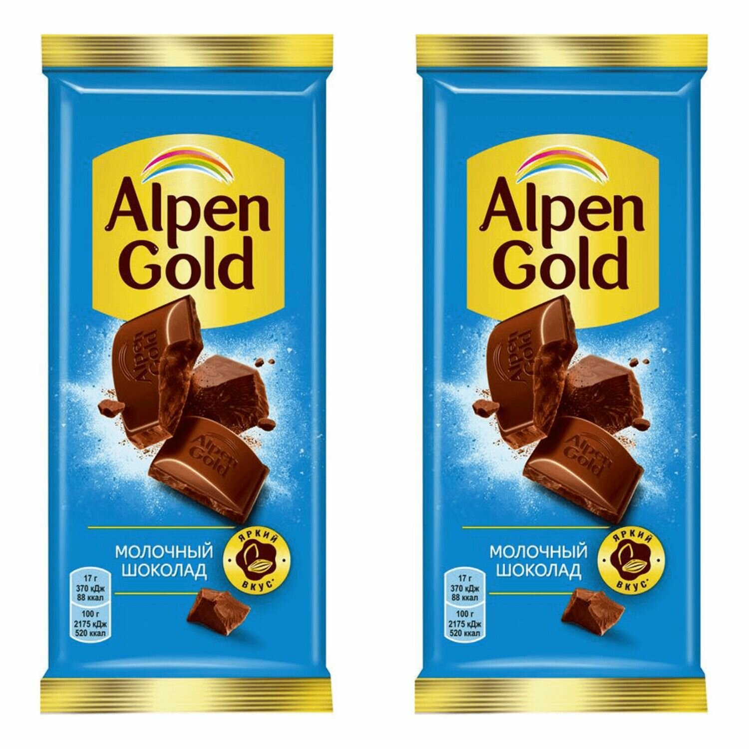 Alpen Gold Шоколад Молочный, 80 г, 2 шт