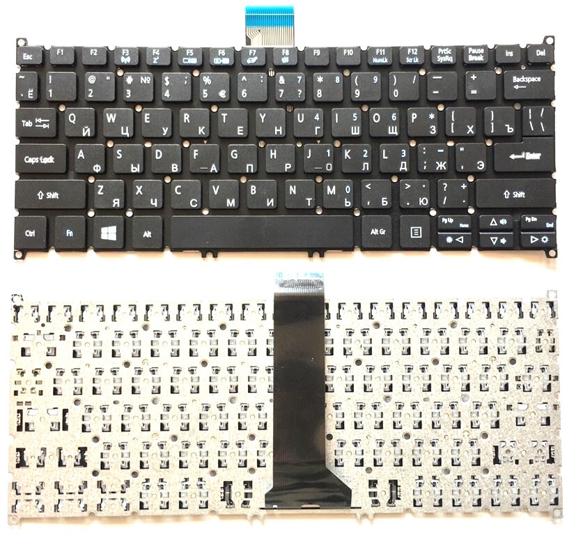 Клавиатура для ноутбука Acer Aspire E11, E3-111, ES1-111, ES1-111M, V5--122, V5-122P, V5-171 черная
