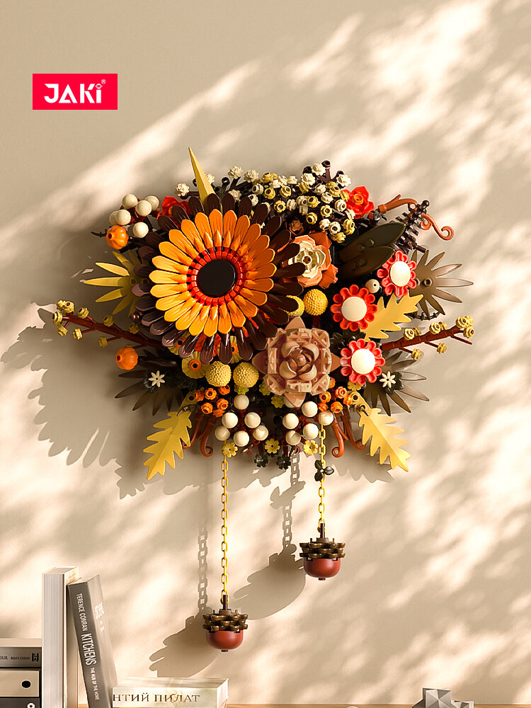 Конструктор 3Д JAKI Цветы на стене в скандинавском стиле, 798 деталей - JK2511