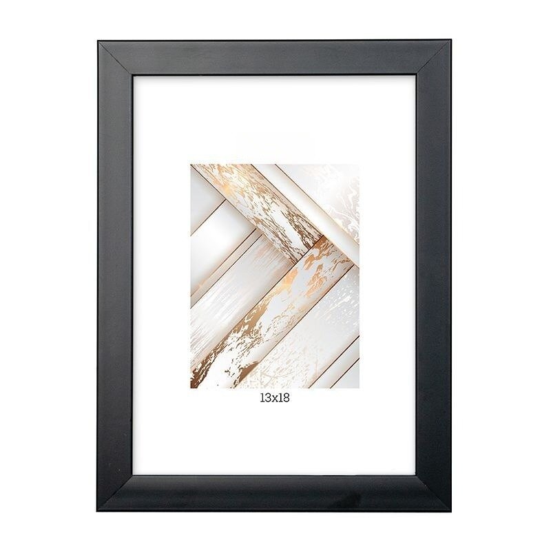 Фоторамка, рамка для фотографии, постера, рисунка 13х18 см, black box, с ножкой-подставкой, черная GF 6482