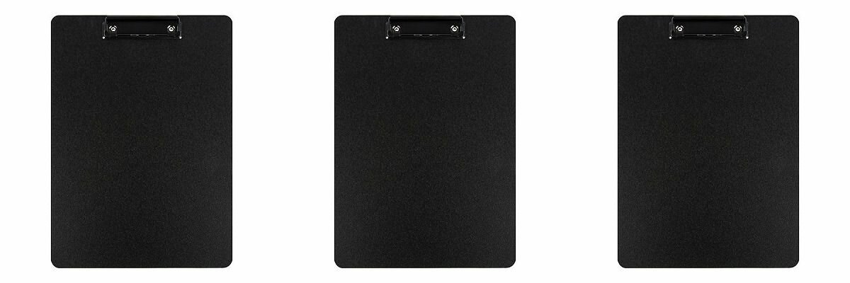 InФормат Папка планшет А4, черно зеленый пластик с зажимом, 3 уп.