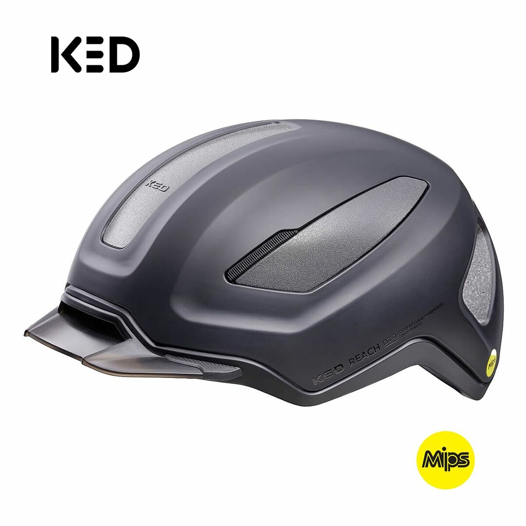 Шлем велосипедный взрослый мужской, женский, защитный велошлем KED REACH DT-1 Black Matt MIPS, для самоката, роликов и скейтборда, размер M (54-58 см)