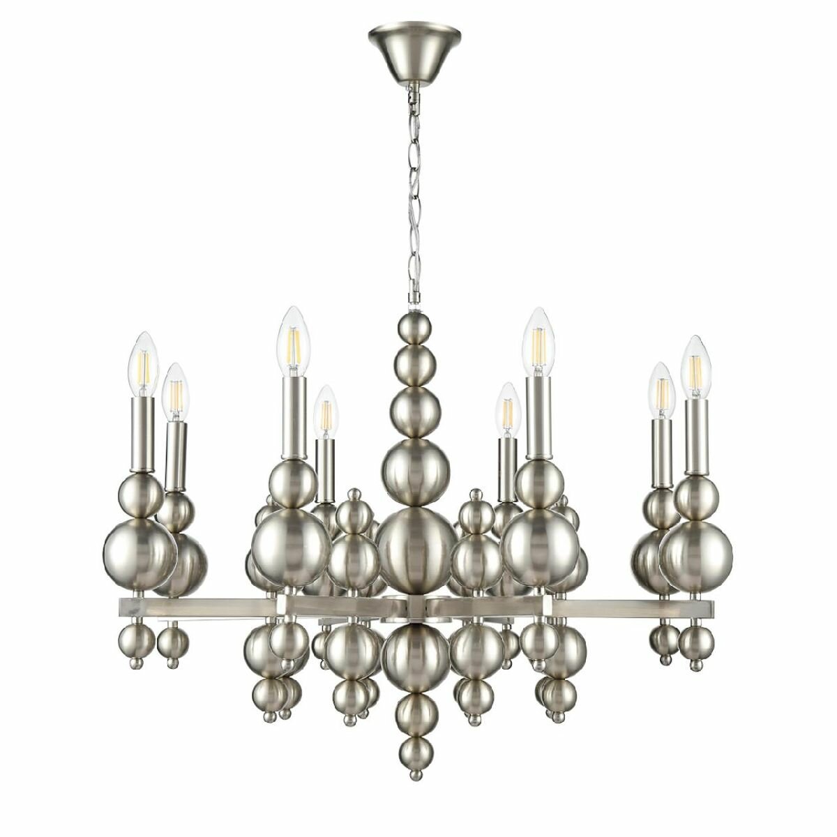 Люстра Lumion "Nana" 8107/8, E14, 320 Вт, площадь освещения 16 м2, никель, Италия