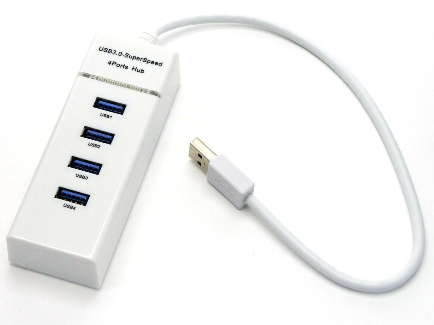 USB 3.0 Hub 4 port пассивный, LED, белый (303)