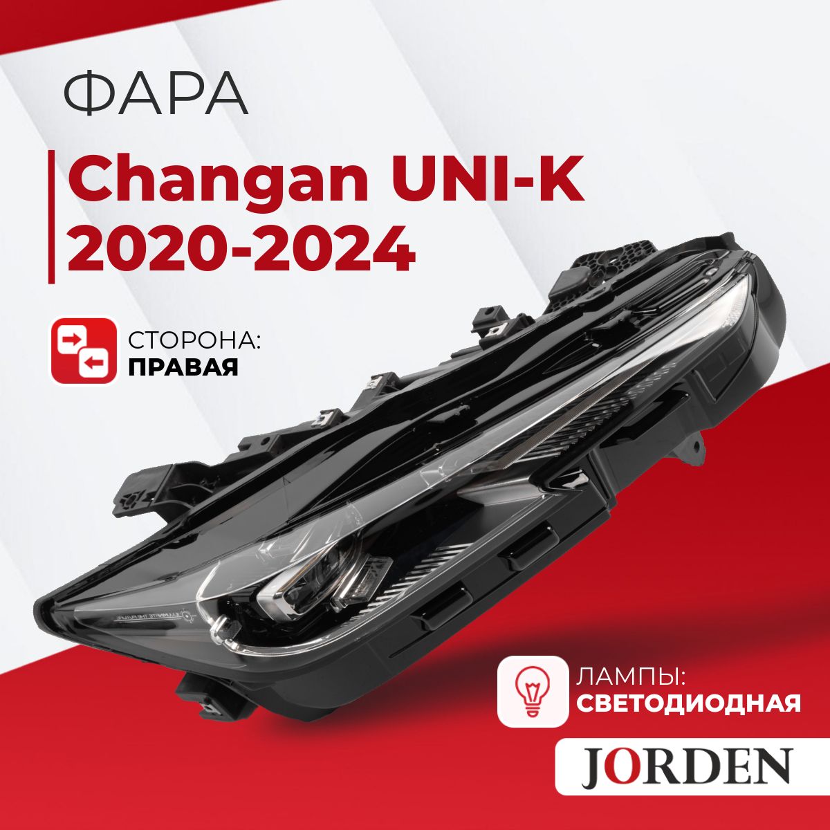 Фара Чанган юни к Changan UNI-K 2020-2024 правая диодная low автомобильный фонарь головного света ближний дальний