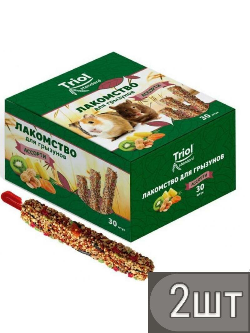 Triol Набор 2 шт Лакомство "Ассорти" для грызунов, упаковка 30 шт. 1.5 кг